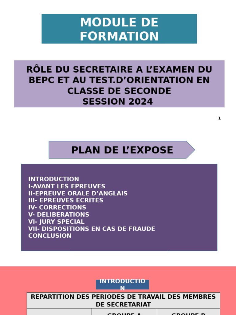 Module de Formation Des Secretaires 2024 | PDF | Organismes associés au gouvernement | France