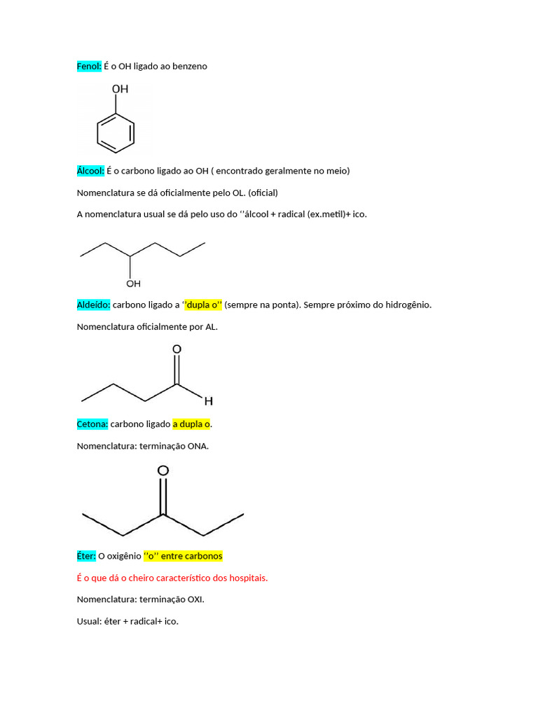 Funções Organicas Resumo | PDF