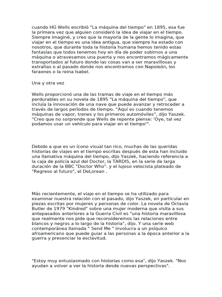 Viajes en El Tiempo | PDF | Viaje en el tiempo | Hora