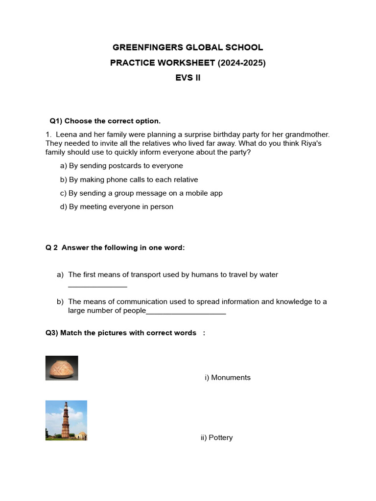 EVS 2 Practice Worksheet Periodic 2 | PDF