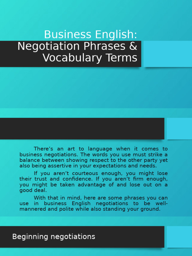 Important Phrases in Business English | PDF