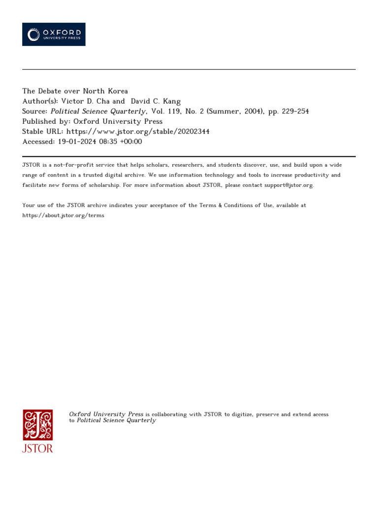 The Debate Over North Korea by Kang and Cha | PDF
