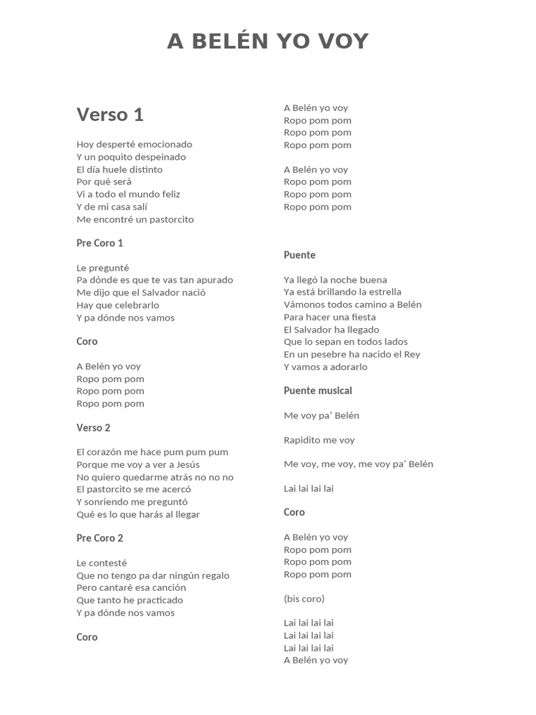 A Belén Yo Voy - Twice | PDF