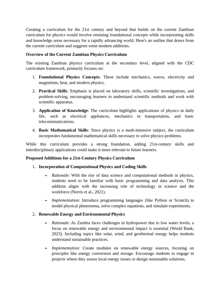 Rationale | PDF | Physics | Curriculum