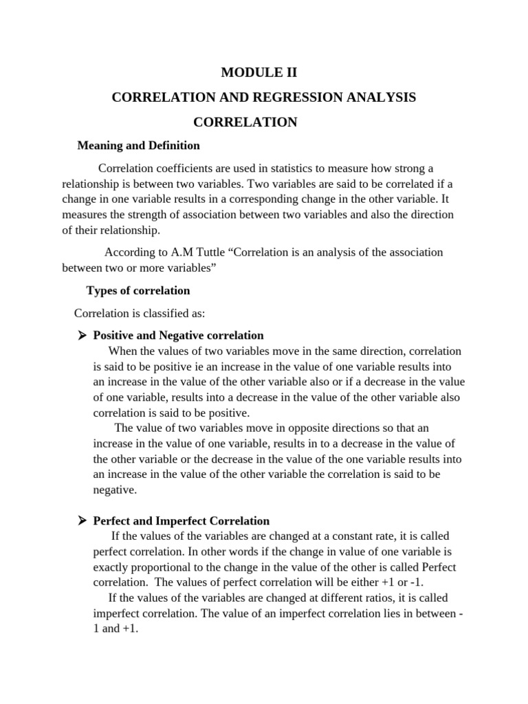 Qt Module II Correlation and Regression Analysis | PDF | Regression Analysis | Dependent And ...