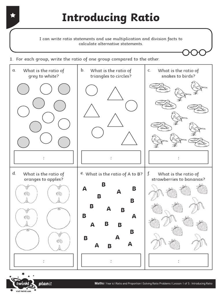 Differentiated Ratio Activity Sheet | PDF | Ratio | Elementary Mathematics