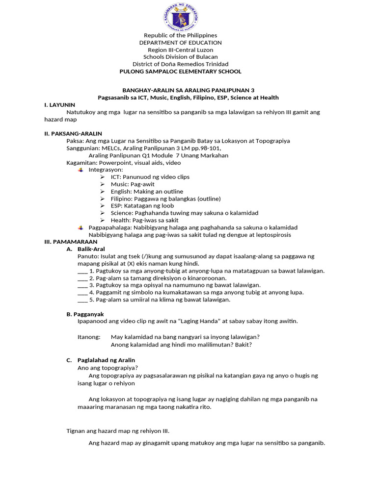 DLP Cot 1 Ap Grade 3 | PDF