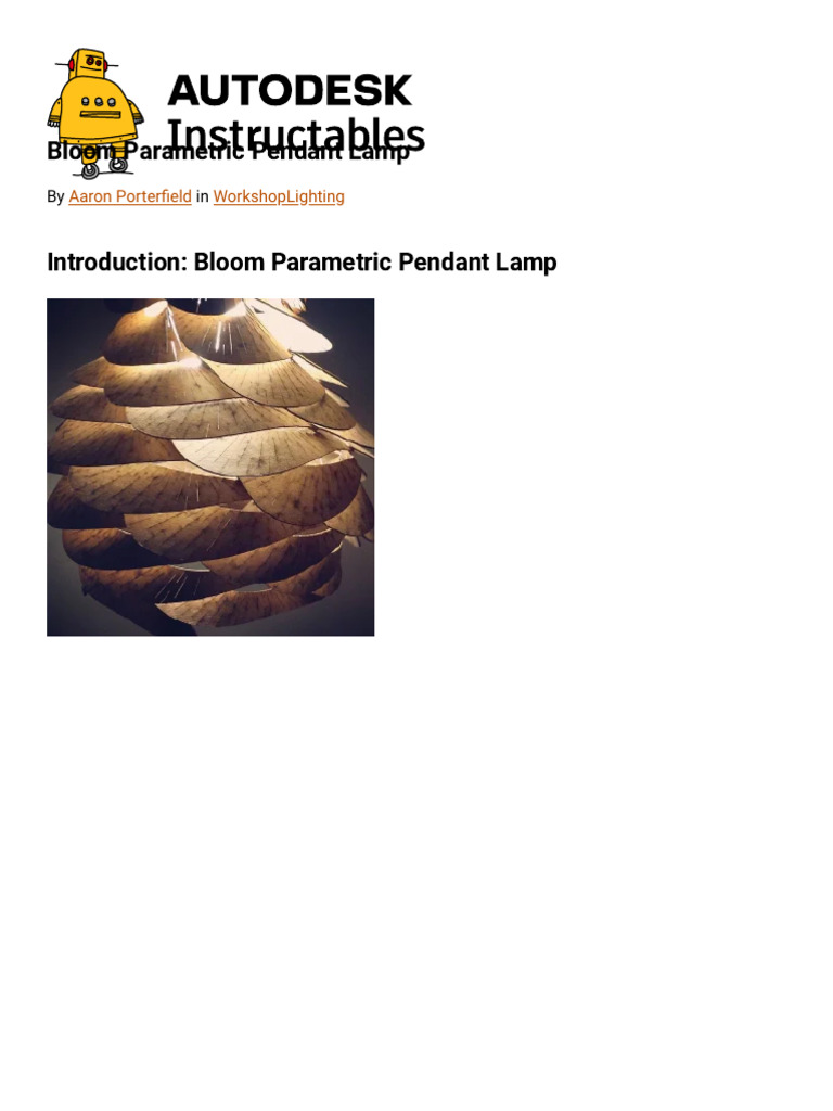 Bloom Parametric Pendant Lamp - 10 Steps (With Pictures) - Instructables | PDF | Screw | 3 D ...