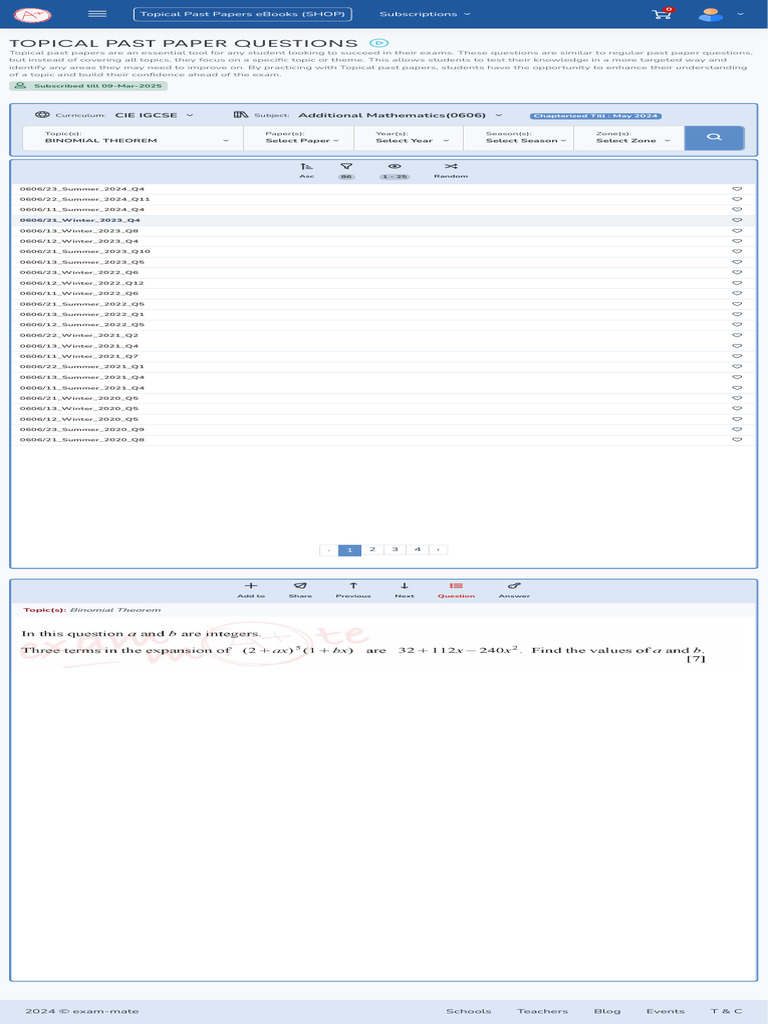 IGCSE Add Math: Binomial Focus | PDF