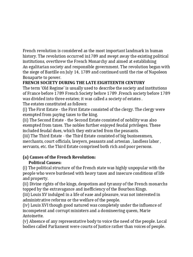 FRENCH REVOLUTION CLASS 9 | PDF | Reign Of Terror | French Revolution