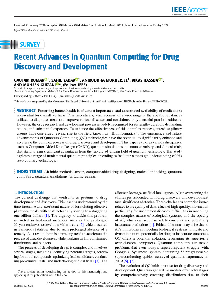 Quantum Computing in Drug Discovery | PDF | Docking (Molecular ...