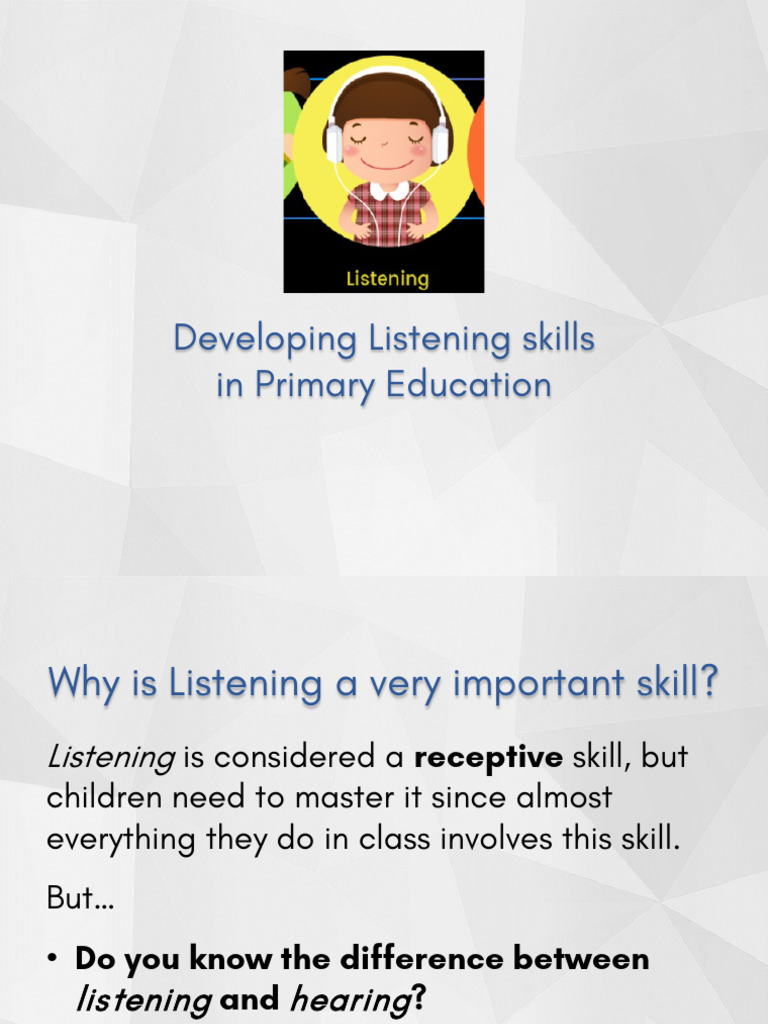 Developing Listening Skills in Primary Education | PDF | Information ...