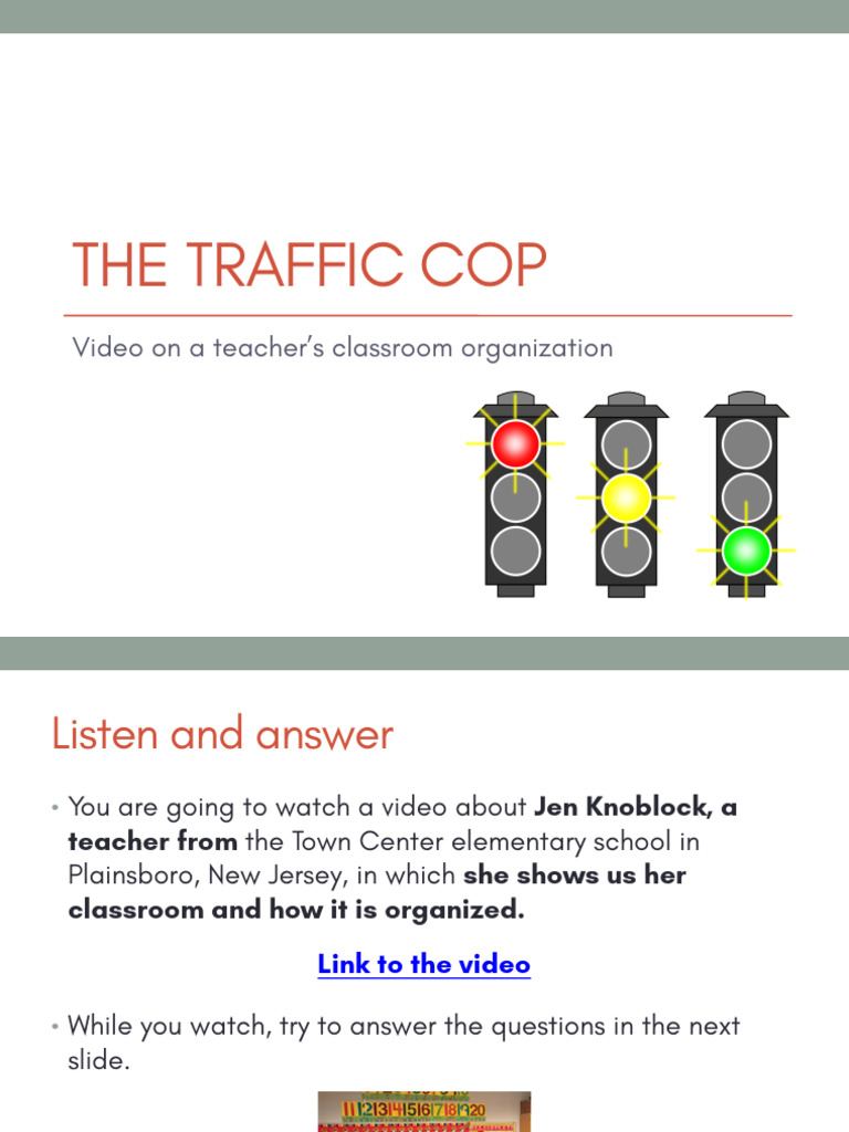 Classroom Design - The Traffic Cop | PDF