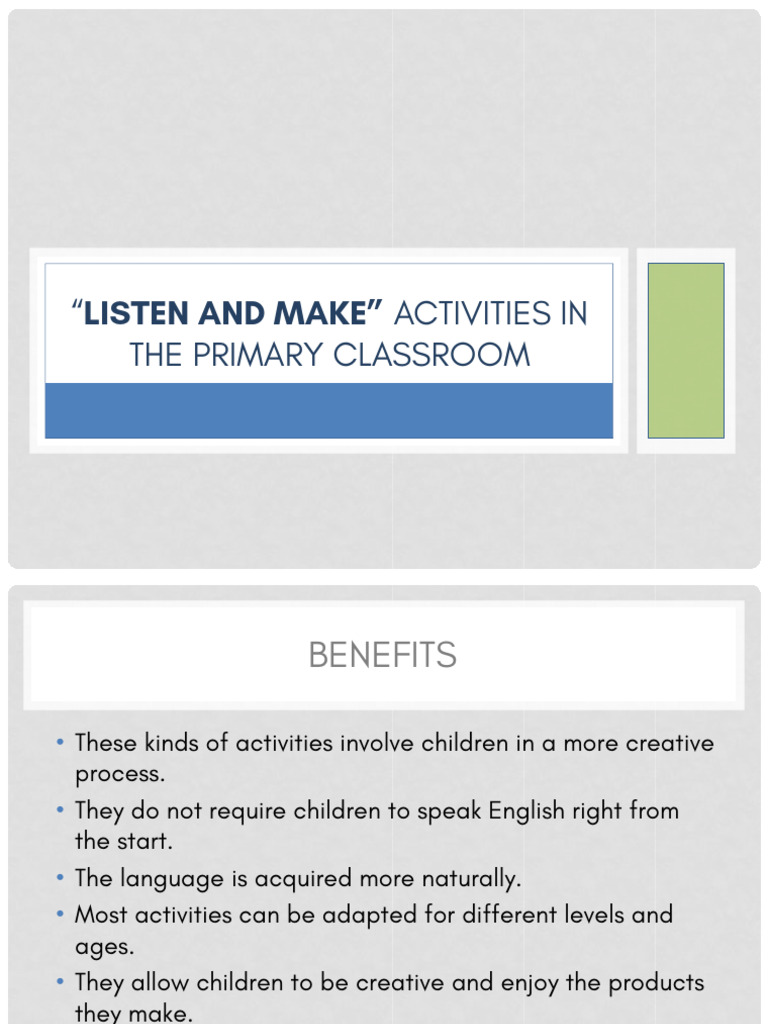 Listen and make | PDF