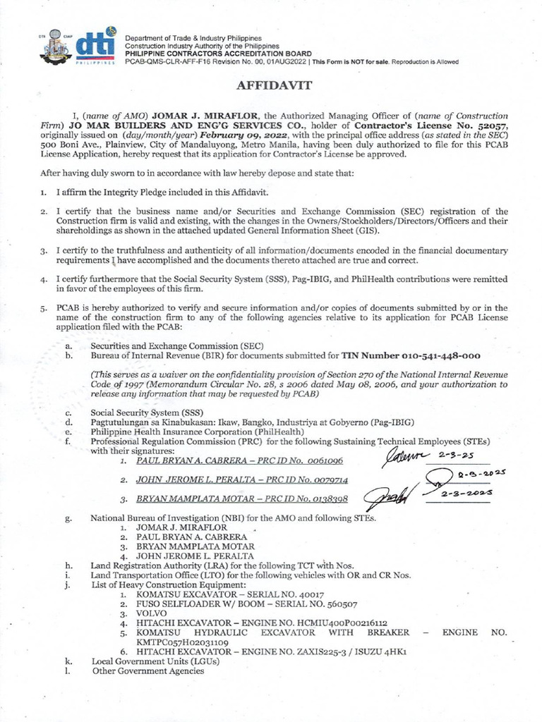 Affidavit 2025 | PDF