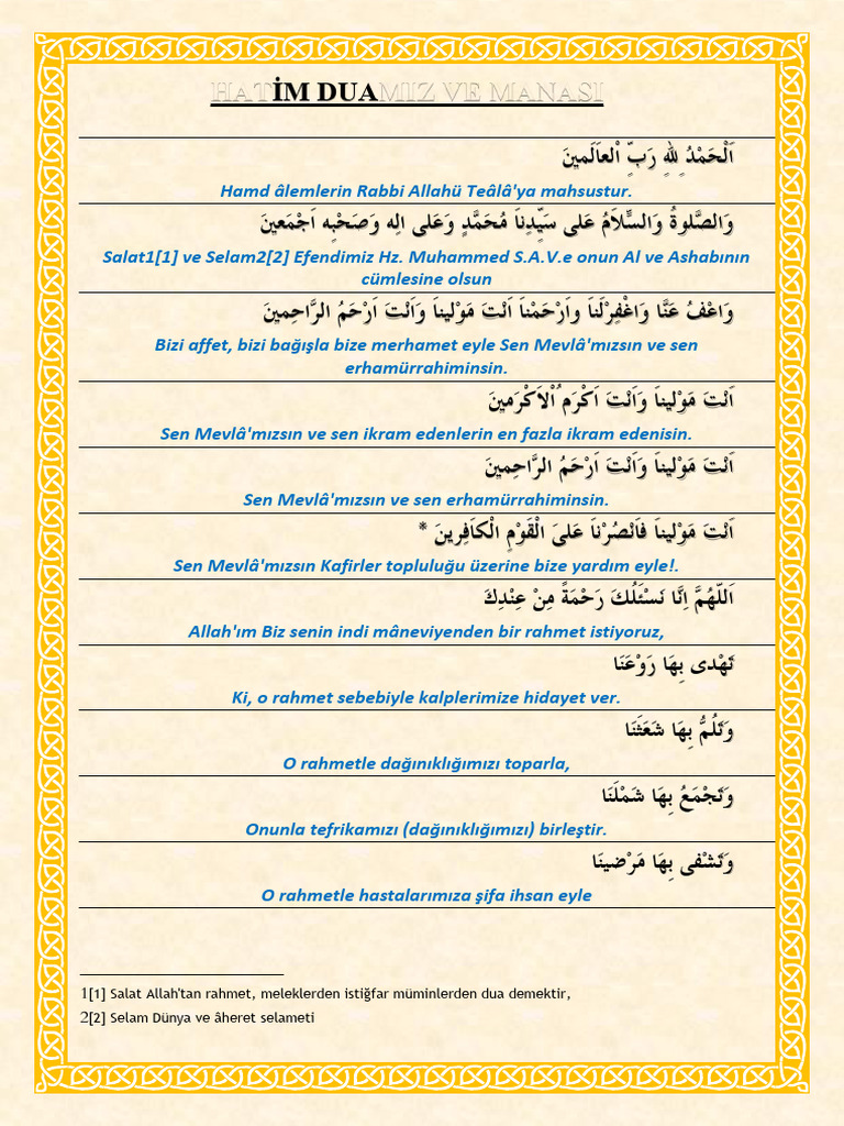 Hatim Duası Ve Manası | PDF