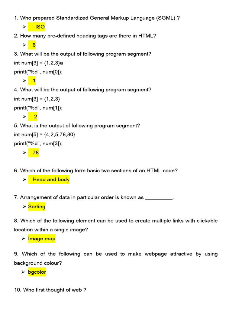 Computrer Studies Revision Gseb 10th | PDF | Html | Computer Program