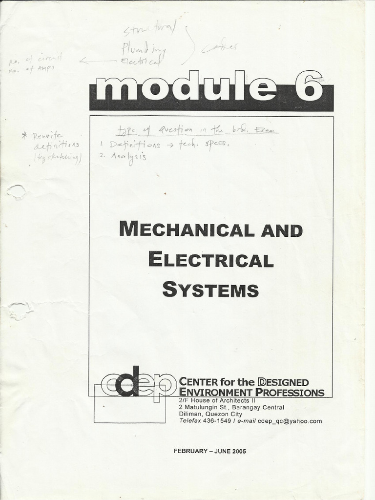 Module - Mechanical and Electrical Systems | PDF