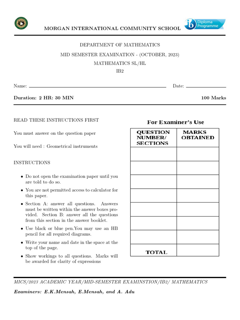Ib2 - Maths-International Exam-21-31 | PDF | Mathematics | Mathematical ...