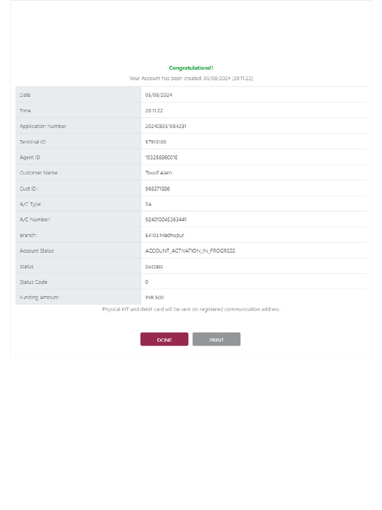 Tousif Alam Account Opning | PDF