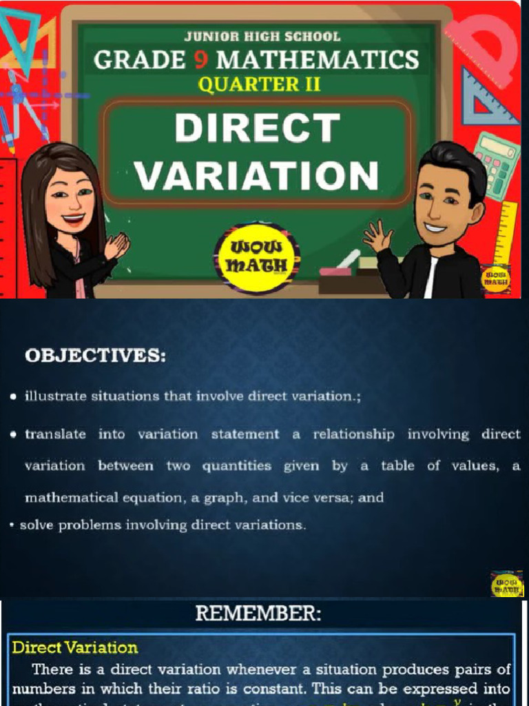 Lesson 1 Direct Variation | PDF