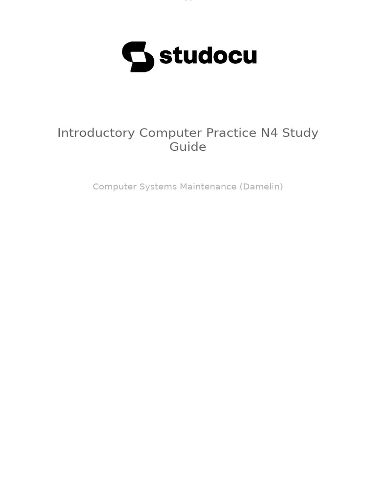 introductory-computer-practice-n4-study-guide | PDF | Printer (Computing) | Computer Data Storage