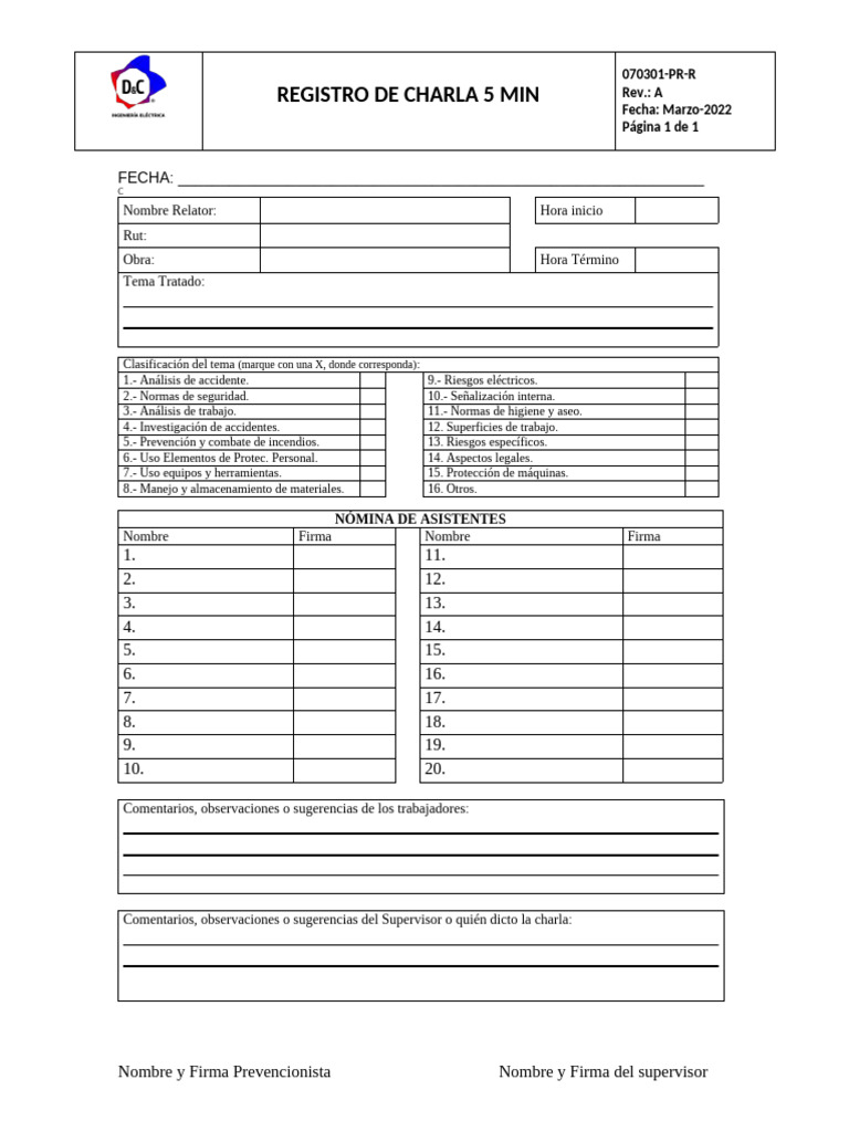 Formato Charla 5 Min (Recuperado Automáticamente) | PDF