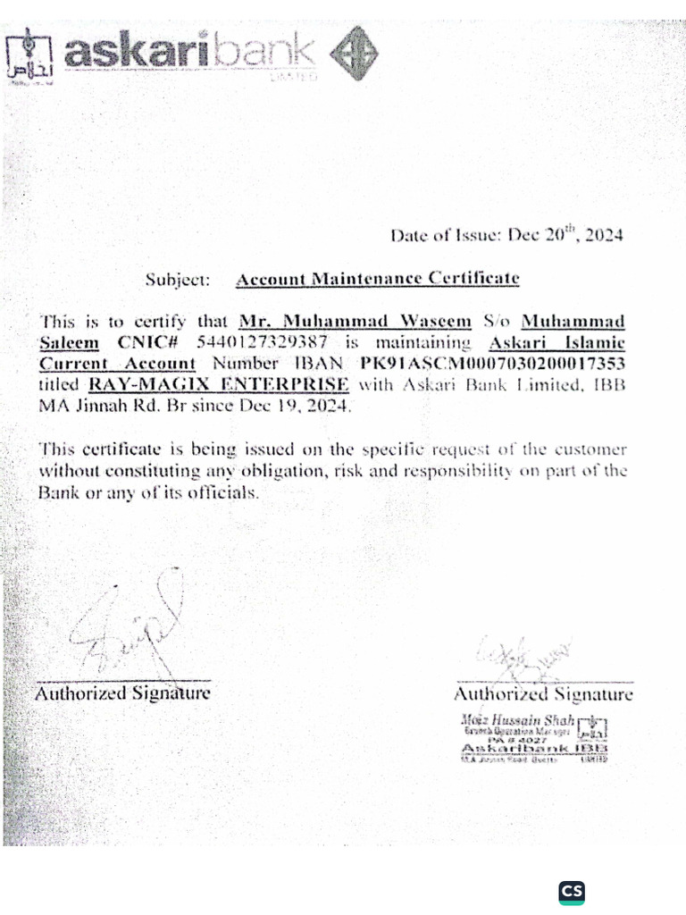 AC certificate | PDF