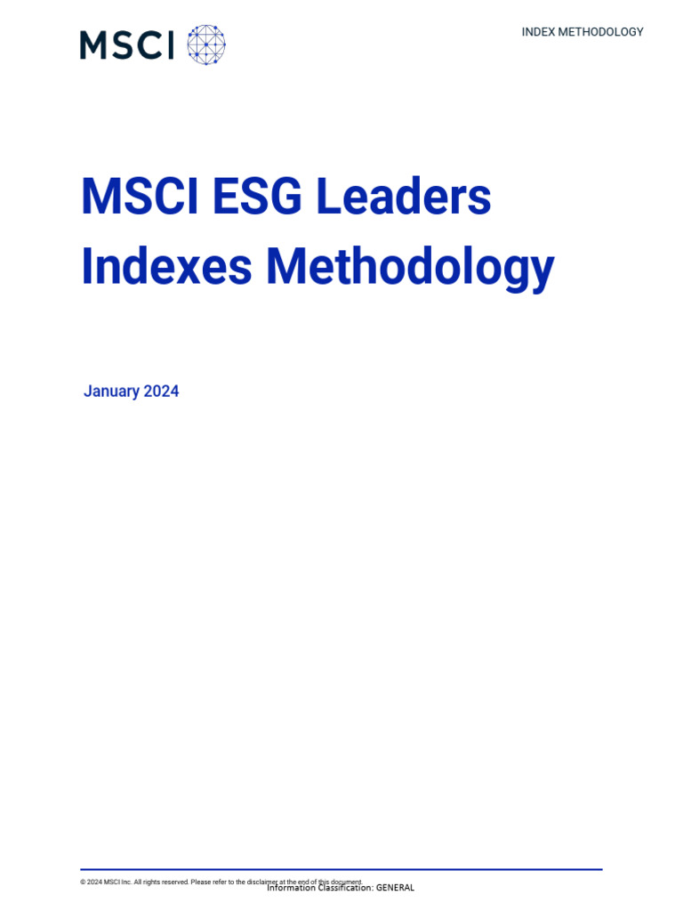 2 MSCI ESG Leaders Indexes Methodology 20231120 | PDF | Coal | Msci