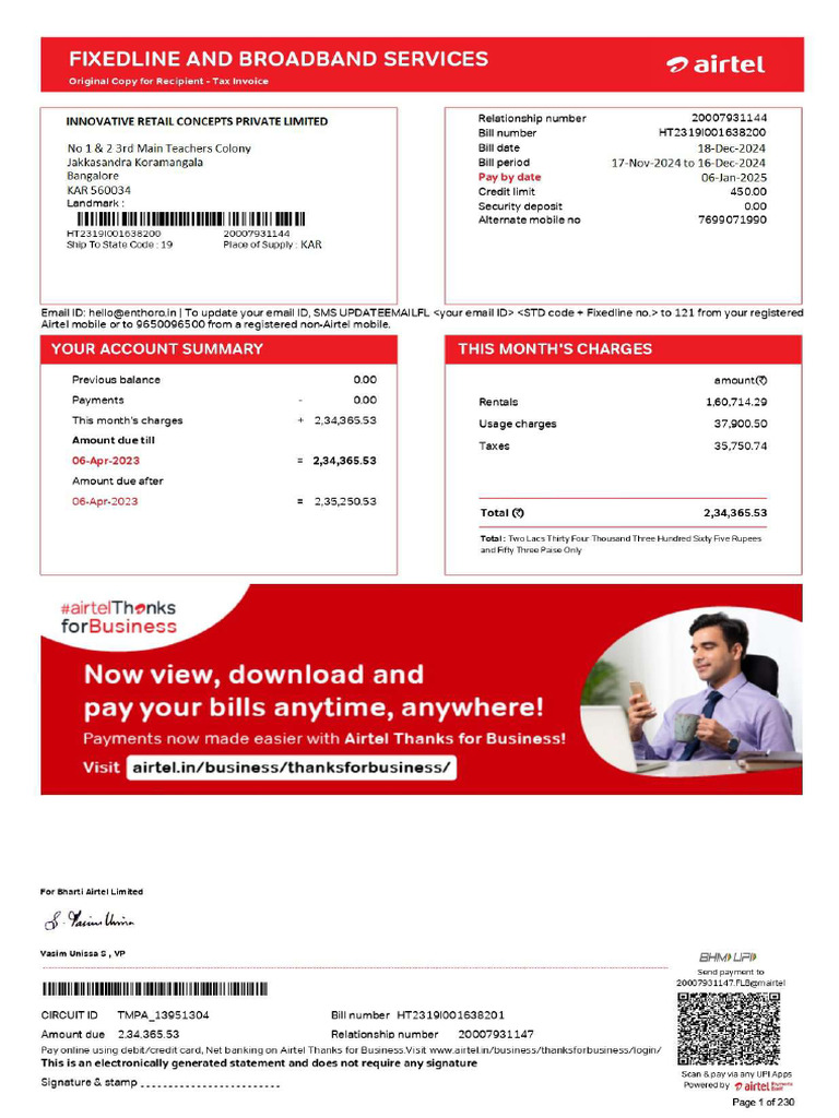 Airtel Bill 2 Page-0001 | PDF