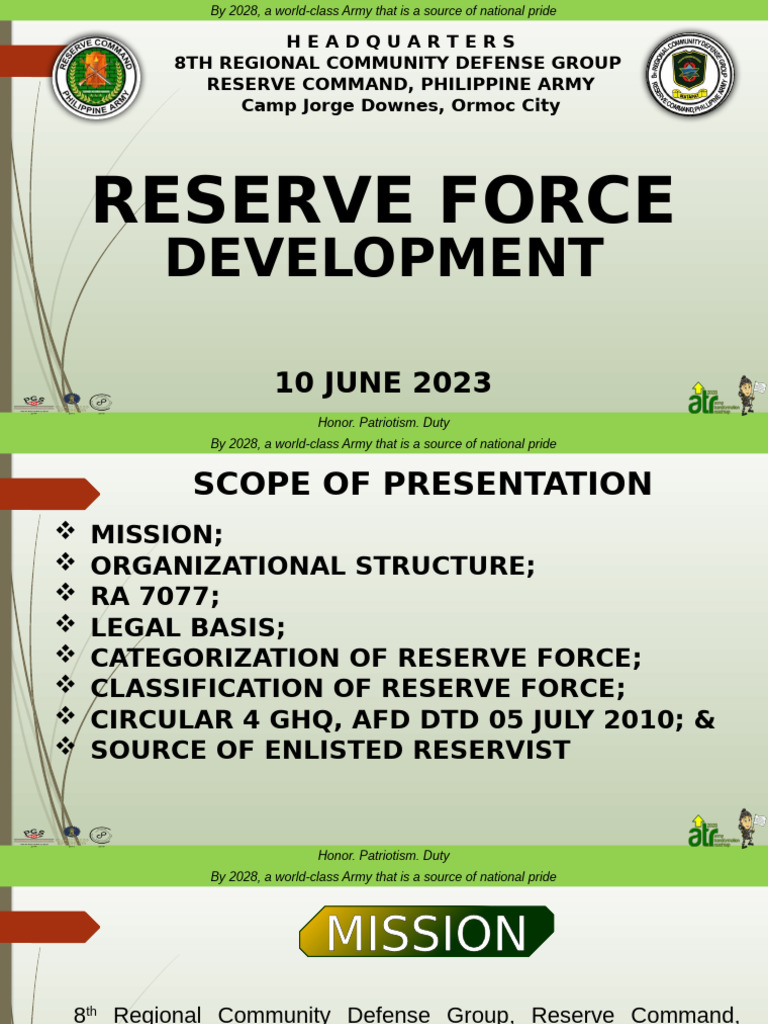 7 - Reserve Force Development Presenstaion | PDF | Non Commissioned ...