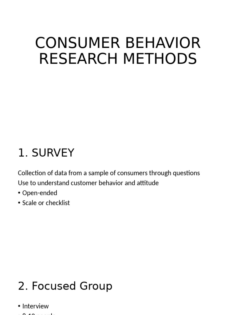 Consumer Behavior Research Methods Guide | PDF | Consumer Behaviour ...