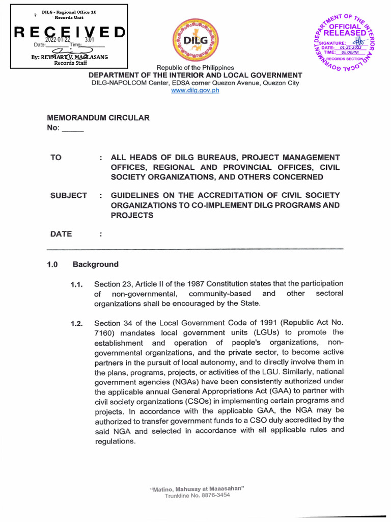 Mc 2022-005 Cso - Dilg Programs | PDF