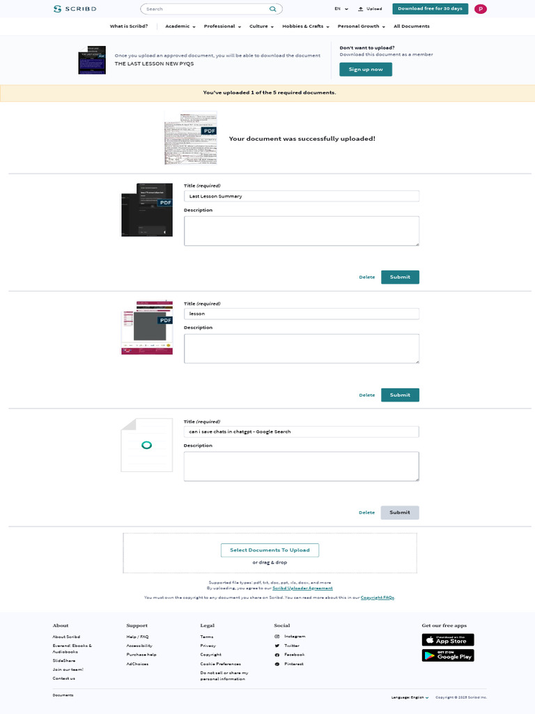 Upload A Document - Scribd | PDF | Scribd | Software