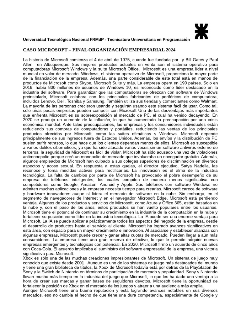 Caso Microsoft | PDF | Microsoft | Microsoft Windows