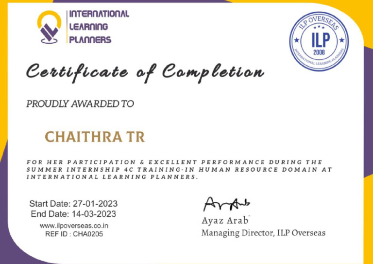 Chaithra TR COC ILP(1) | PDF