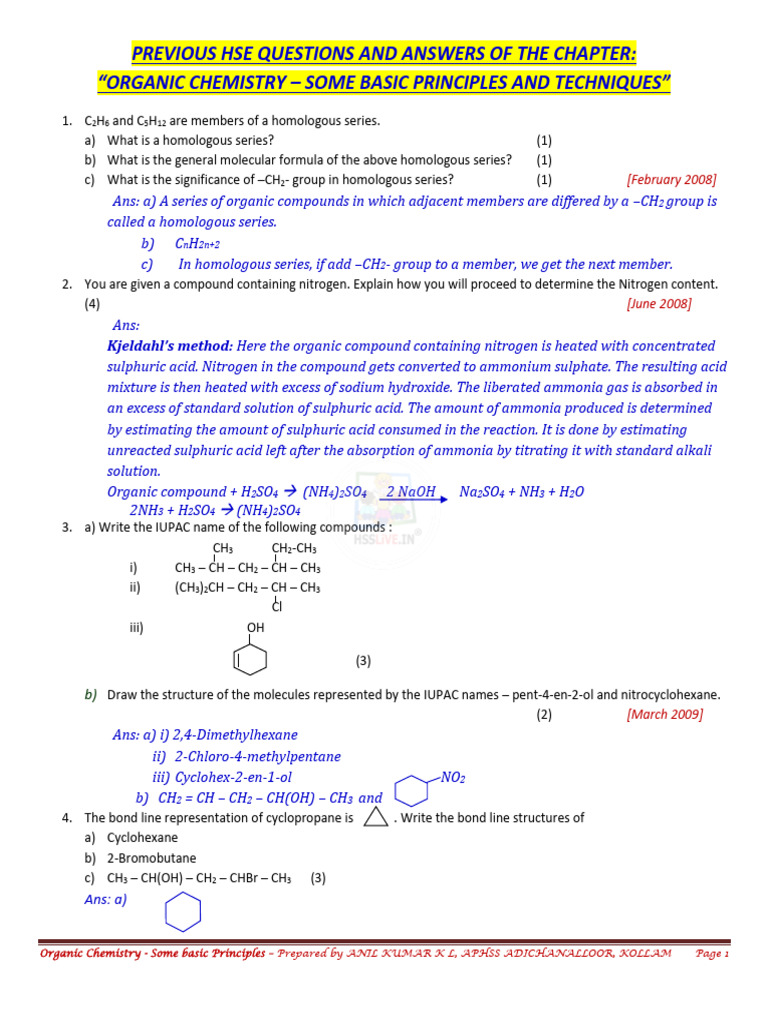 Hsslive-Xi-Chem-Prvs-Qn-12. Organic Chemistry Some Basic Principles Q ...