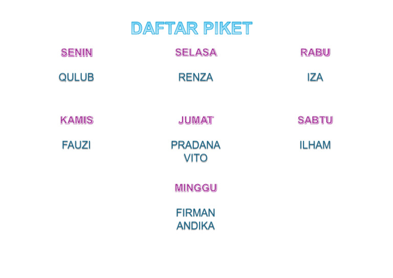 Daftar Piket | PDF