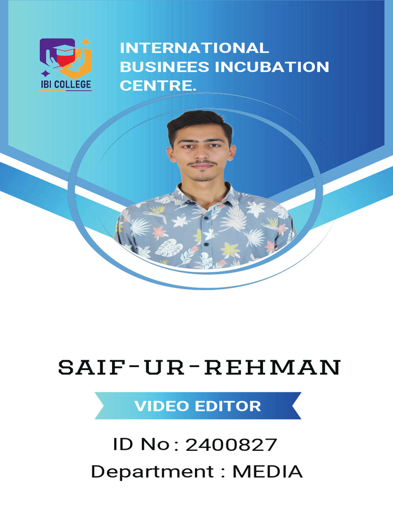 Ibi Employee Card Saif Ur Rehman. | PDF