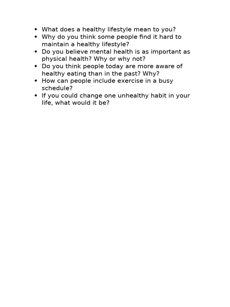 Exploring Healthy Lifestyle Choices | PDF