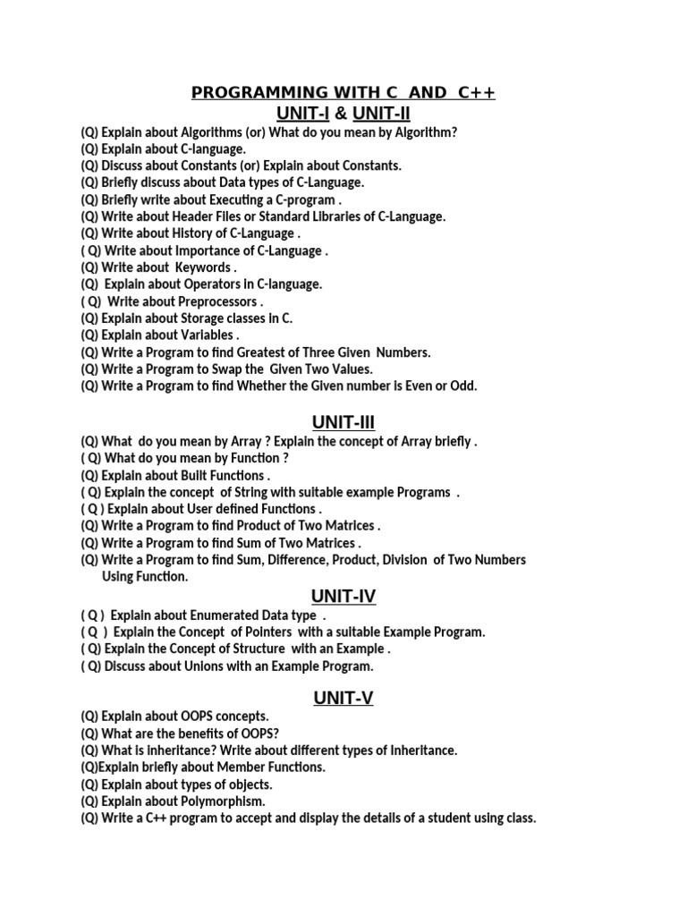 C And C Programming Concepts Guide Pdf