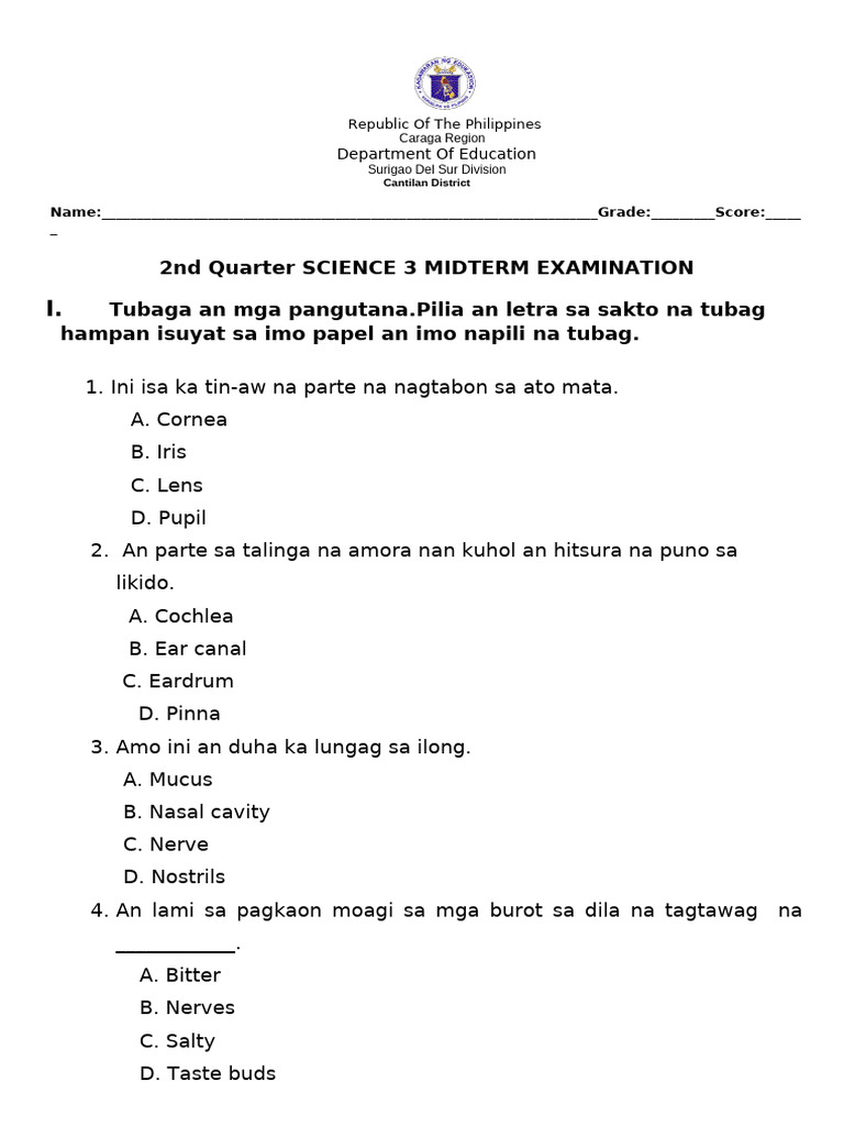 GRADE-3-Science-MIDTERM 2nd Quart. | PDF