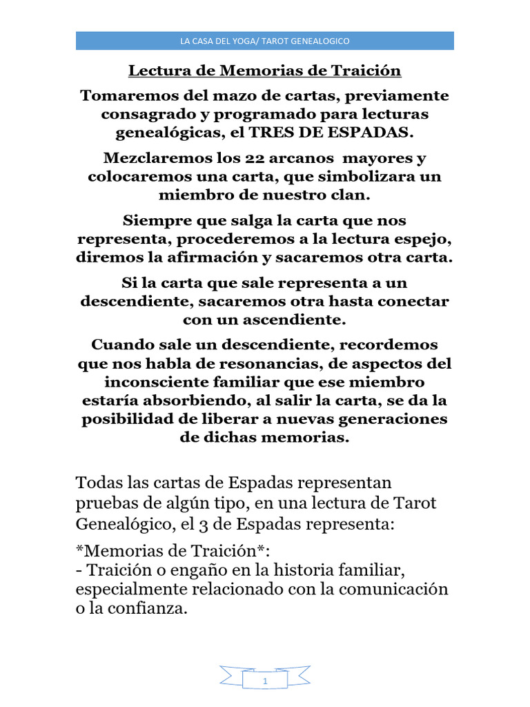 Memorias de Traición en el Tarot | PDF | Sufrimiento | Tarot