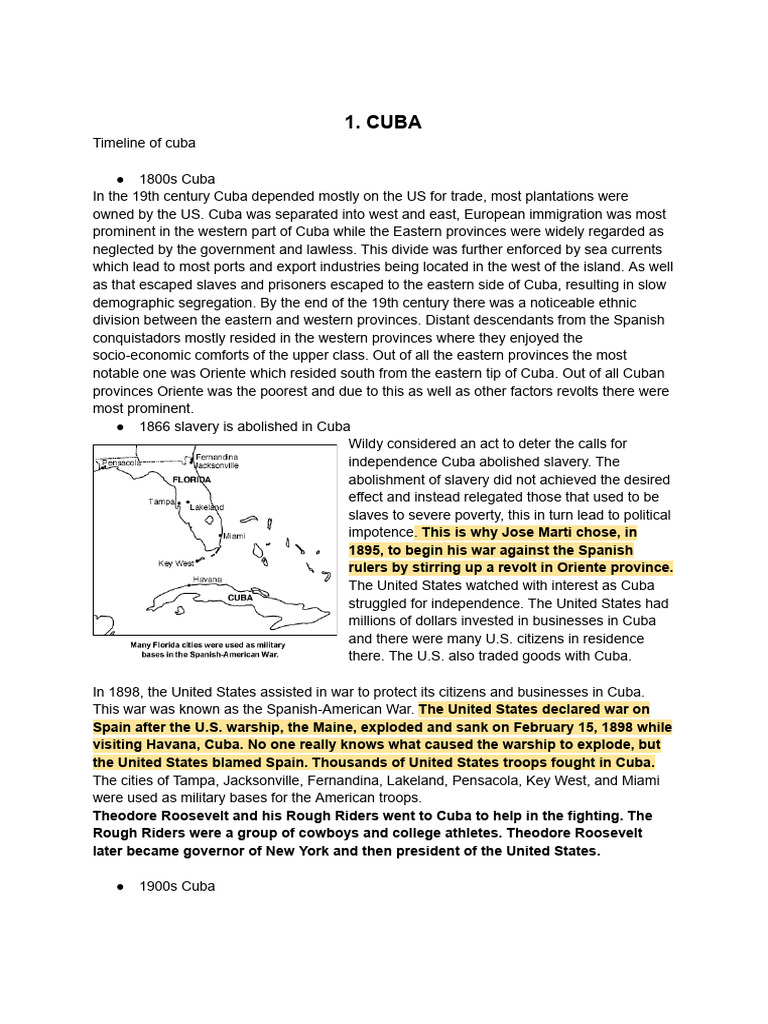 Timeline of Cuba and Cold War Events | PDF | Cuba | Cold War