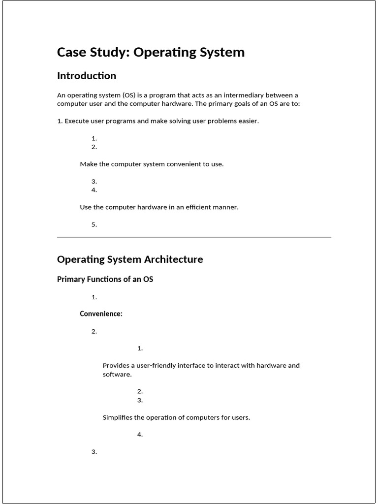 Case Study | PDF | Operating System | Kernel (Operating System)