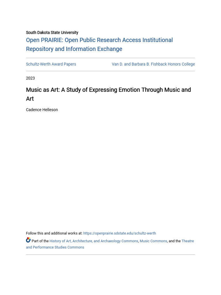 Music As Art - A Study of Expressing Emotion Through Music and Art ...