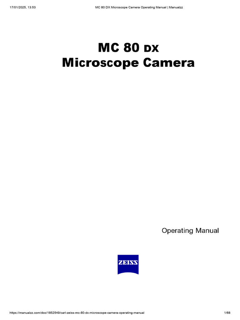 MC 80 DX Microscope Camera Operating Manual - Manualzz | PDF