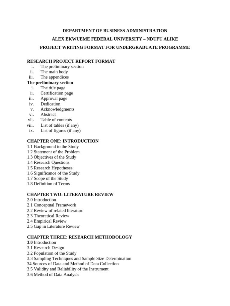 Project Format for Undergraduate 1 | PDF