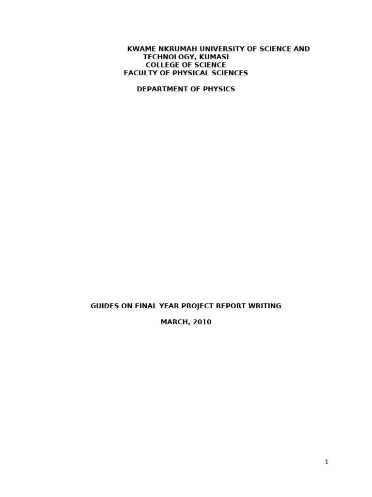 Final Year Project Report Guidelines | PDF | Methodology | Science