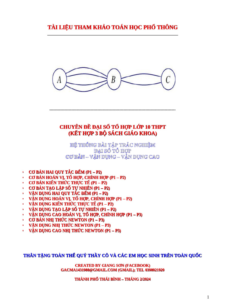 He Thong Bai Tap Trac Nghiem Dai So To Hop Co Ban Van Dung Van Dung Cao | PDF